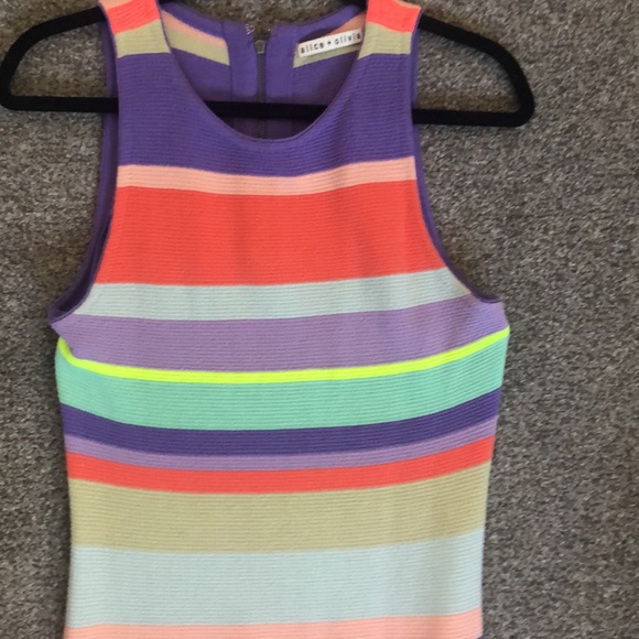 Alice + Olivia | Dresses | Alice Olivia Jenner Striped Knit Bodycon ...